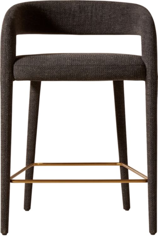 Lisette Charcoal Performance Fabric Counter Stool Set of 2 | CB2