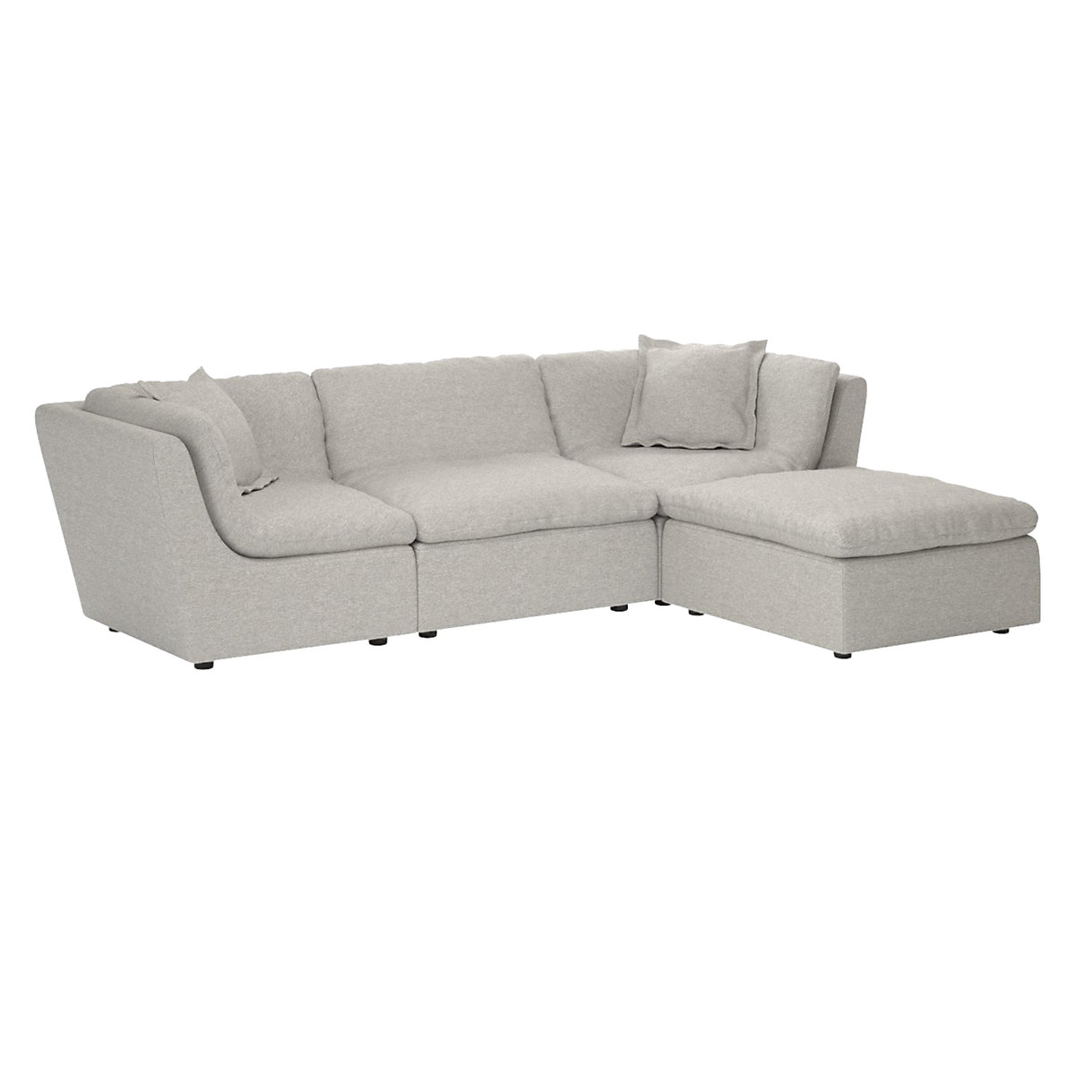 Turn 4-Piece Sectional Sofa Hatch Platinum + Reviews | CB2