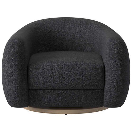 Laszlo Swivel Chair Luca Espresso by Ross Cassidy + Reviews | CB2