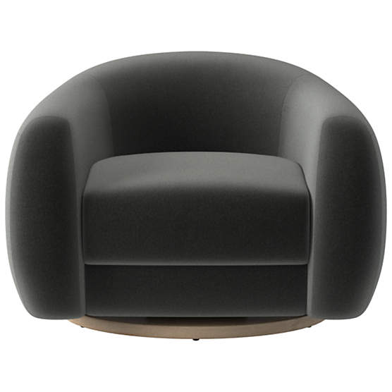 Laszlo Swivel Chair Luca Espresso by Ross Cassidy + Reviews | CB2