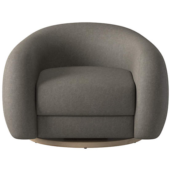 Laszlo Swivel Chair Luca Espresso by Ross Cassidy + Reviews | CB2
