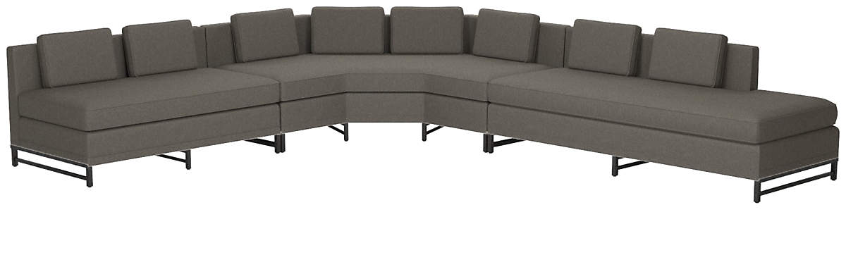 Metric Right Armless 3-Piece Sectional Sofa Angel Pewter by Paul McCobb ...