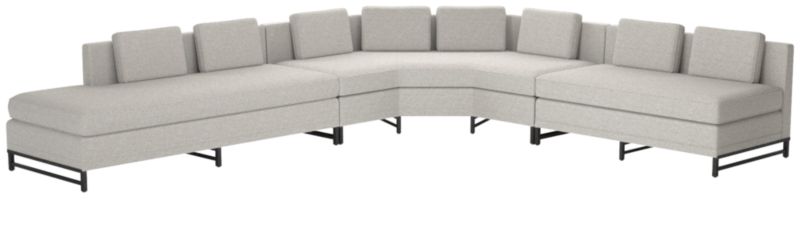 Metric Left Armless 3-Piece Sectional Sofa Hatch Platinum by Paul ...