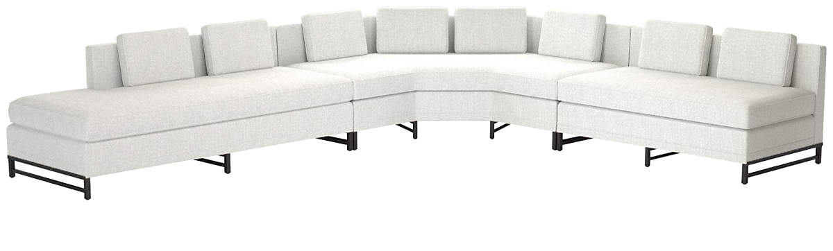 Metric Left Armless 3-Piece Sectional Sofa Elliot Dove by Paul McCobb | CB2