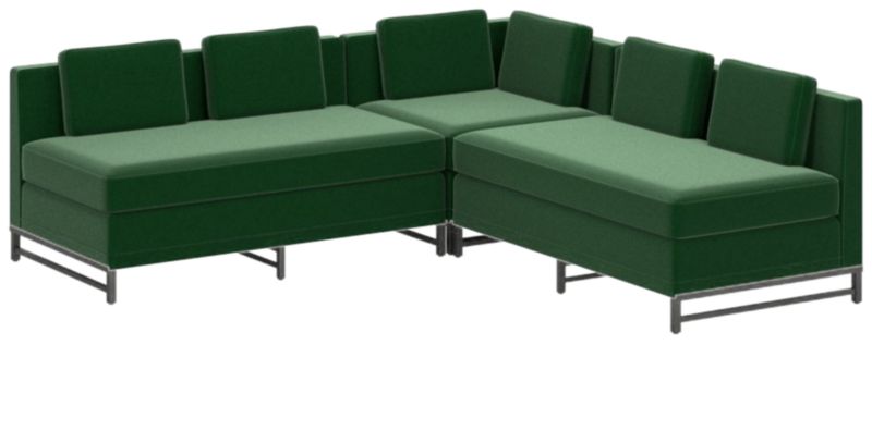 Metric 3-Piece Sectional Sofa with Loveseat Luca Emerald by Paul McCobb ...