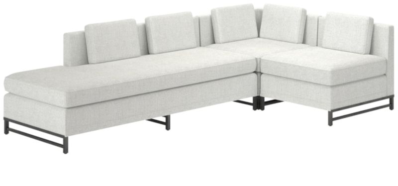 Metric 3-Piece Sectional Sofa with Left Half-Back Elliot Dove by Paul ...