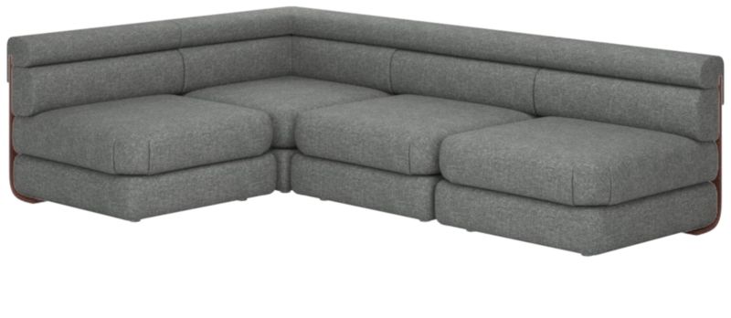 Imbu 4-Piece Sectional Sofa Hatch Charcoal by Kravitz Design | CB2