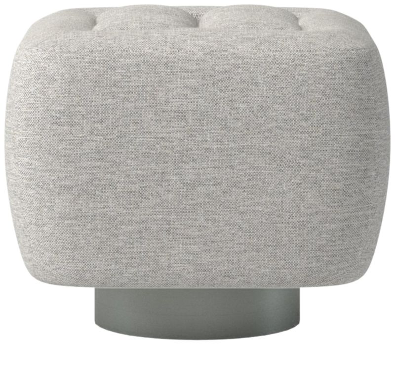 Fells Small Tufted Ottoman Hatch Platinum by Kravitz Design | CB2