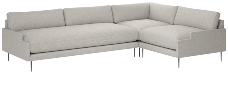 Scalino 3-Piece Sectional Sofa with Right Arm Chair Hatch Platinum ...