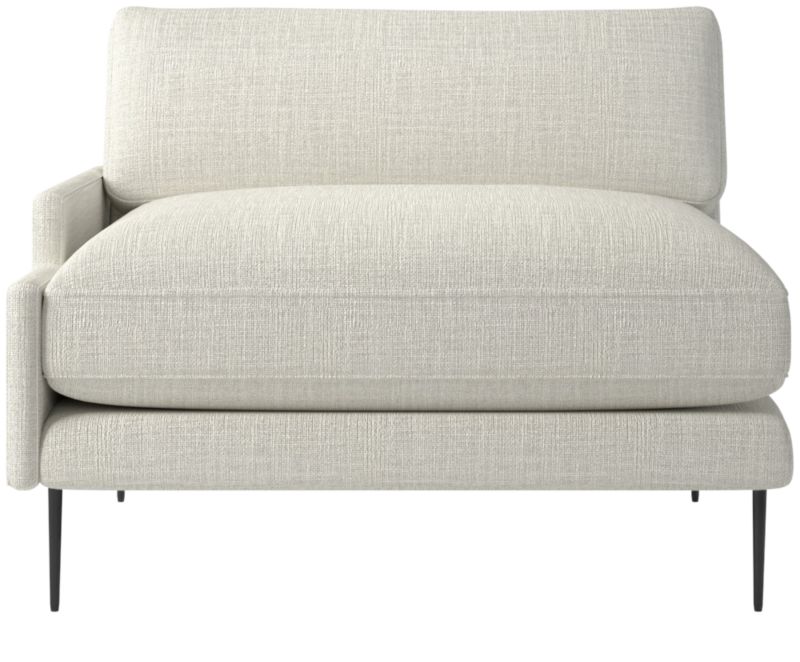 Scalino Left Arm Chair with Metal Legs Lindy Snow | CB2