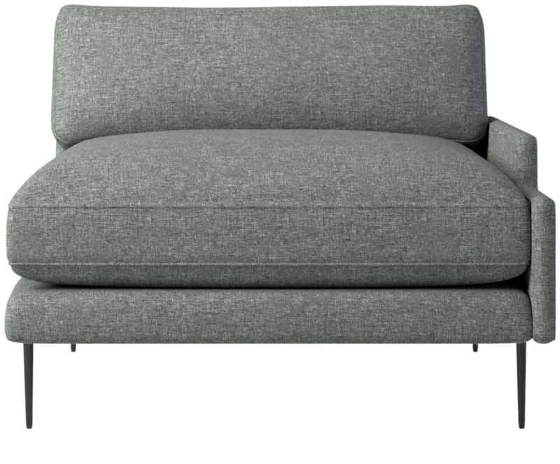 Scalino Right Arm Chair with Metal Legs Hatch Charcoal | CB2 Canada