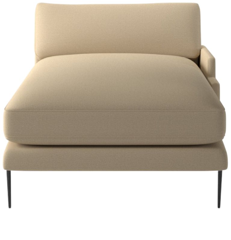 Scalino Right Arm Modern Chaise Biba Parchment | CB2