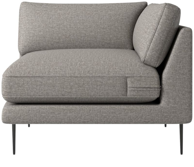 Scalino Corner Chair with Metal Legs Taylor Felt Grey | CB2