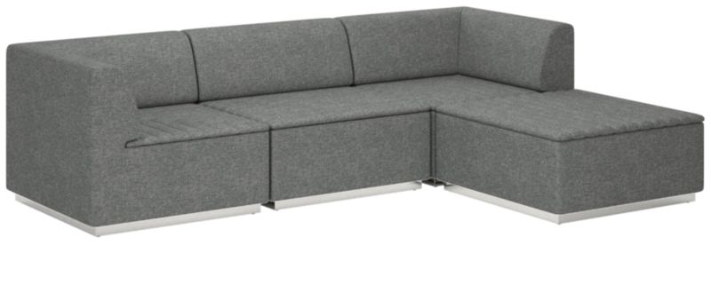 Salon 4-Piece Sectional Sofa Hatch Charcoal | CB2