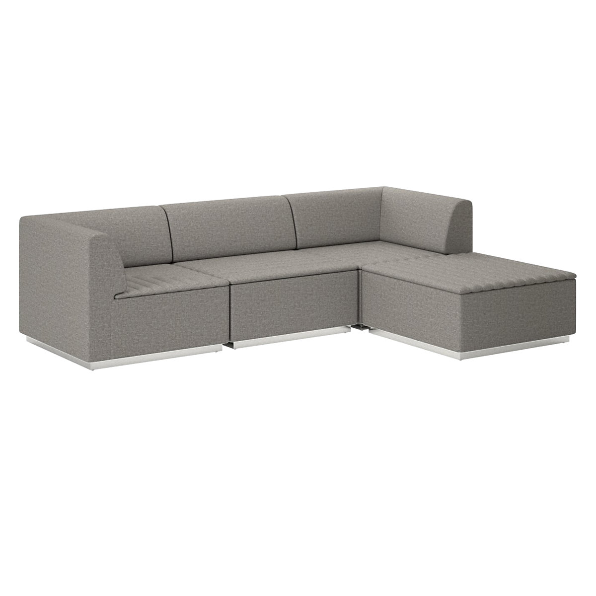 Salon 4-Piece Sectional Sofa Taylor Felt Grey | CB2