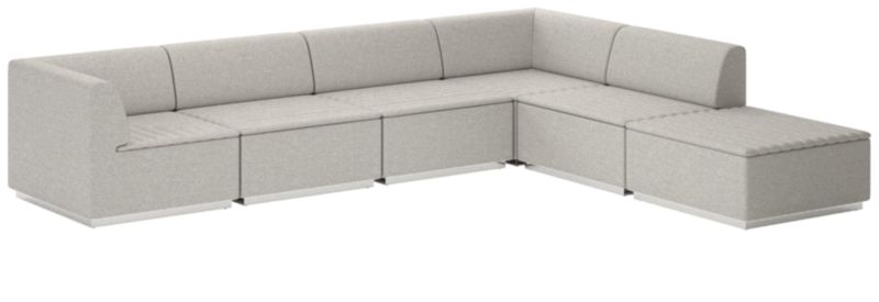 Salon 6-Piece Sectional Sofa Hatch Platinum | CB2