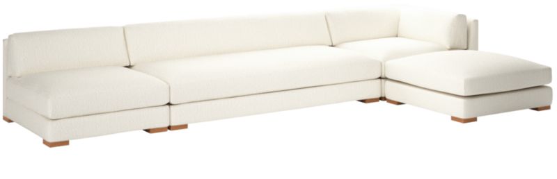 Piazza 4-Piece Modular Sectional Sofa with White Oak Legs 127" | CB2