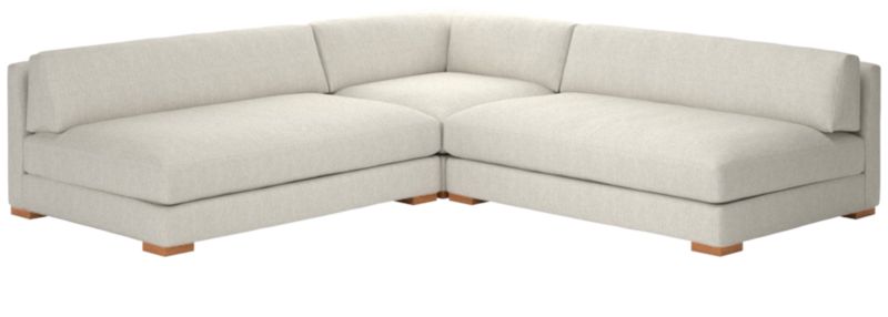 Piazza 3-Piece Modular Sectional Sofa with White Oak Legs | CB2