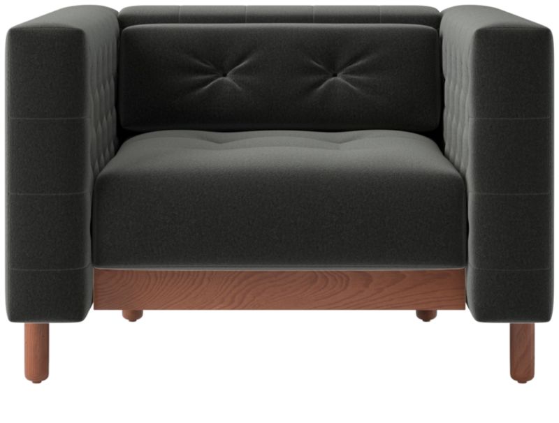Marconi Tufted Accent Chair Dale Dark Grey | CB2