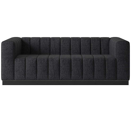 Forte 81" Channeled Sofa with Black Legs Luca Eclipse | CB2