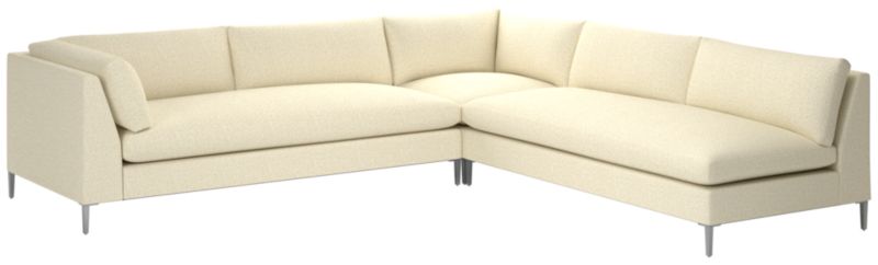 Decker 3-Piece Sectional Sofa with Left Arm Sofa Bloce Cream | CB2