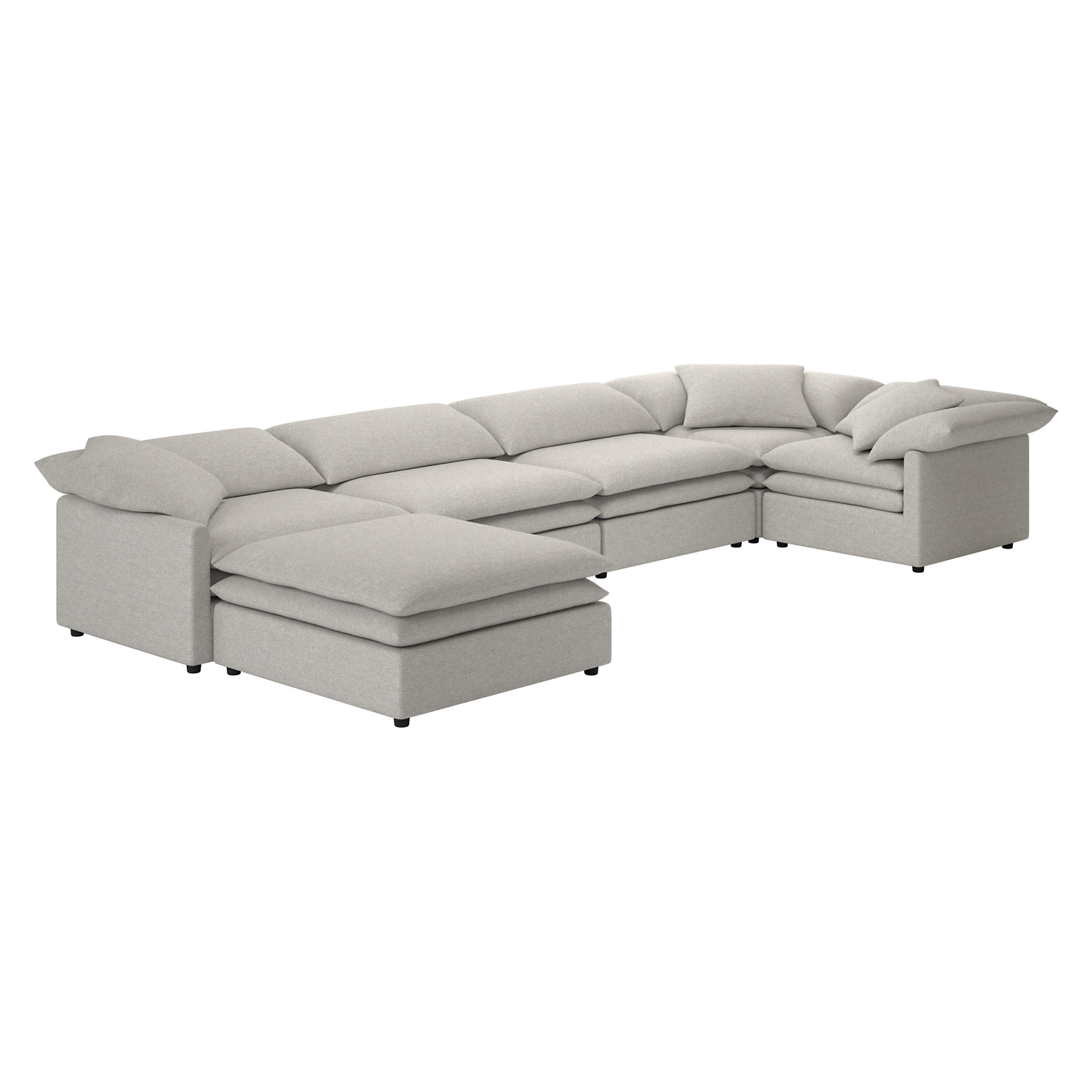 Mattea 6-Piece Sectional Sofa with Left Arm Hatch Platinum | CB2