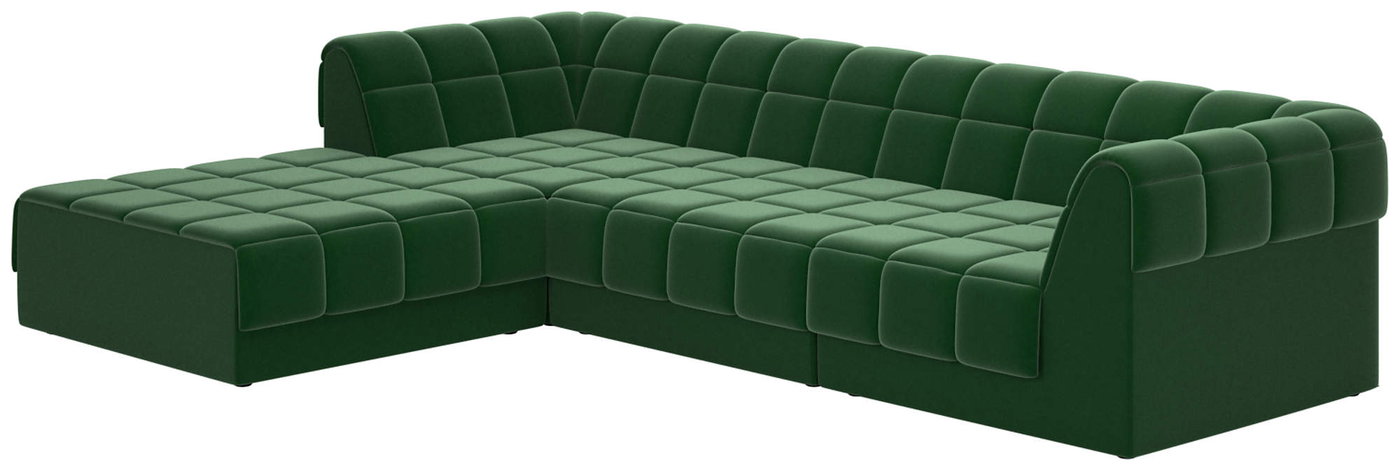 Pezzo 4-Piece Sectional Sofa with Right Arm Luca Emerald | CB2