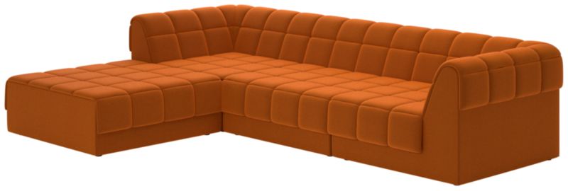 Pezzo 4-Piece Sectional Sofa with Right Arm Luca Russet | CB2