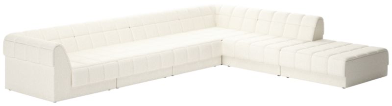 Pezzo 6-Piece Sectional Sofa with Left Arm Wooly Sand | CB2