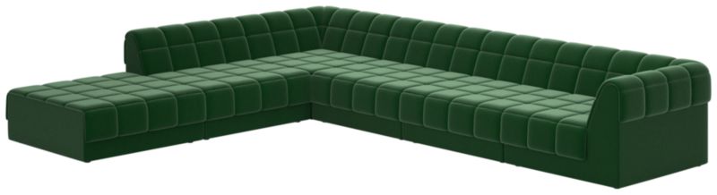 Pezzo 6-Piece Sectional Sofa with Right Arm Luca Emerald | CB2