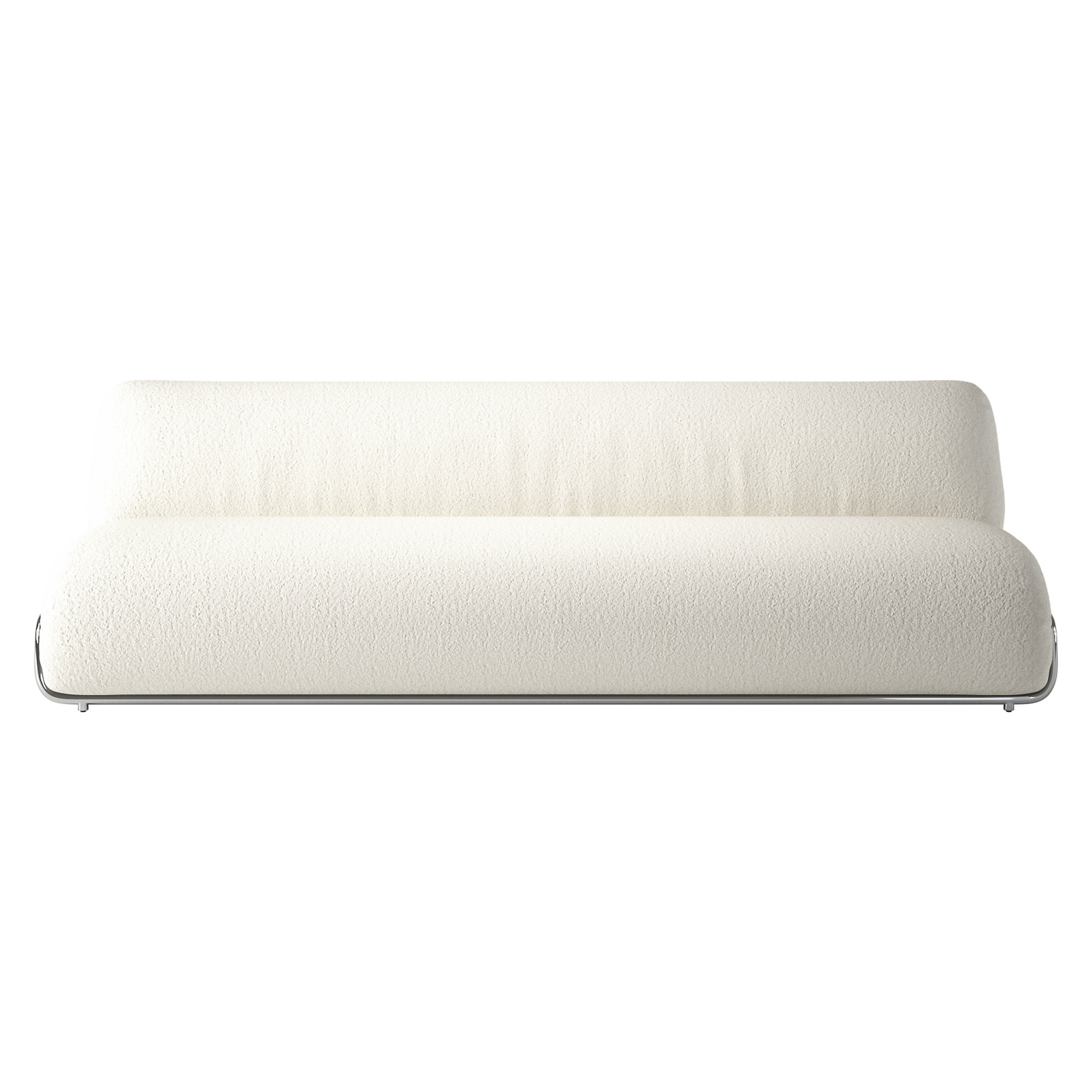 Hada Wooly Sand White Armless Sofa | CB2