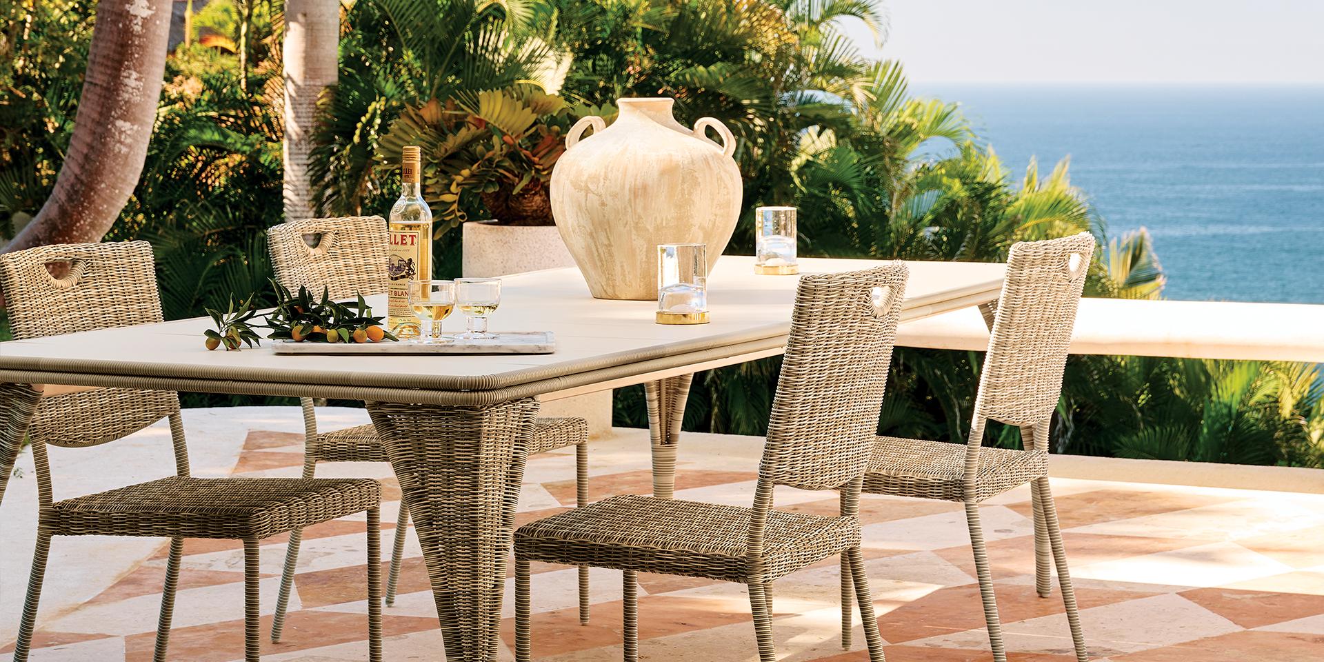 Modern Outdoor Patio Conversation Sets & Dining Sets | CB2