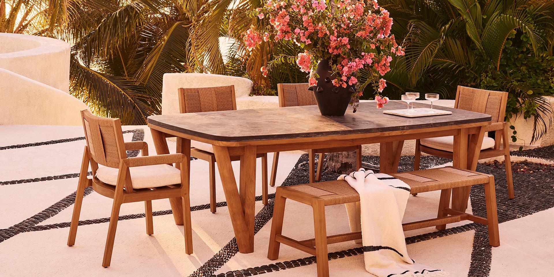 Modern Outdoor Patio Conversation Sets & Dining Sets | CB2